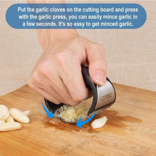Garlic Ginger Press, Kitchen Stainless Steel Garlic Mincer Crusher ...