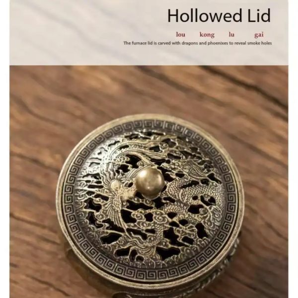 Zen Mini Incense Burner - Chinese Dragon & Phoenix Alloy - 4cm for ...