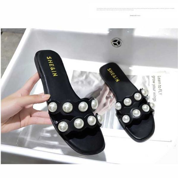 New pearl slippers women's flip flops comfortable and cheap outer wear ...