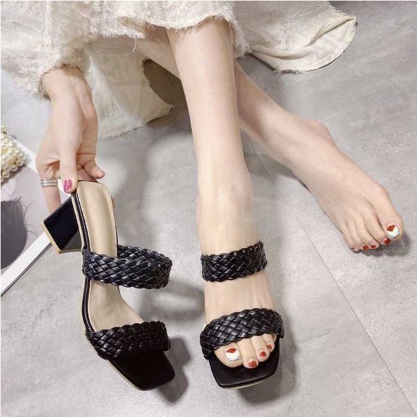Woven Roman slippers women's bohemian ethnic style large size thick ...