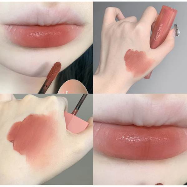Gege bear glaze lip mud velvet matte matte soft matte lip glaze is not easy to fade and whiten ...
