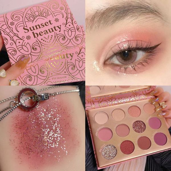 Exotic rose color makeup palette, eye shadow palette, high-gloss ...