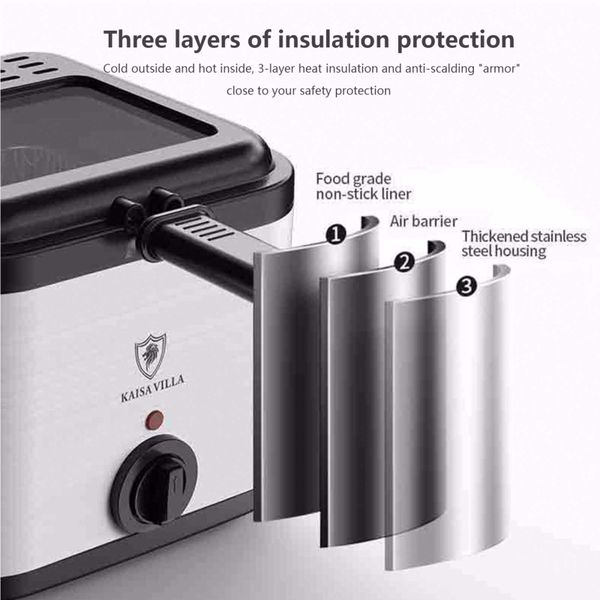 Electric Deep Fryer 2.5L French Fries Frying Machine Hot Pot Fried ...