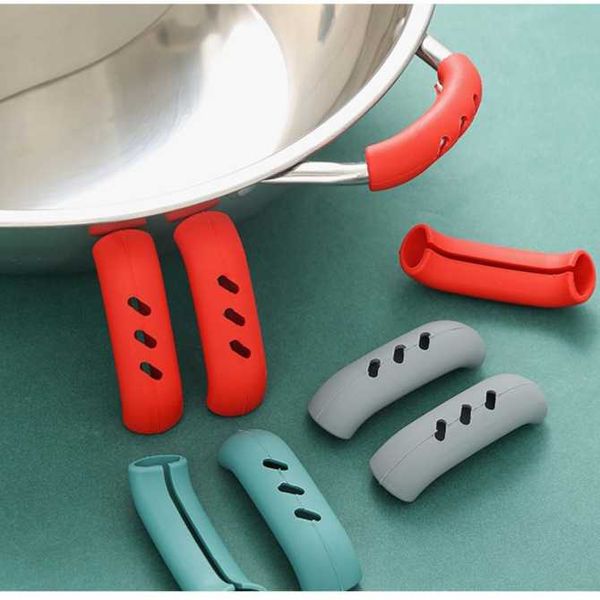 Anti-scald, silicone pot handle, gloves, simple color, high temperature ...