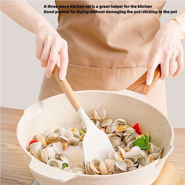 Silicone spatula, high-temperature resistant and anti scalding spatula ...