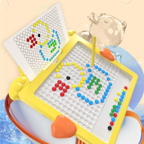 Children's magnetic pen drawing board puzzle magnet stone bead baby ...