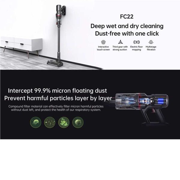 Dibea FC22 Smart vacuum cleaner Powerful performance, LED display ...