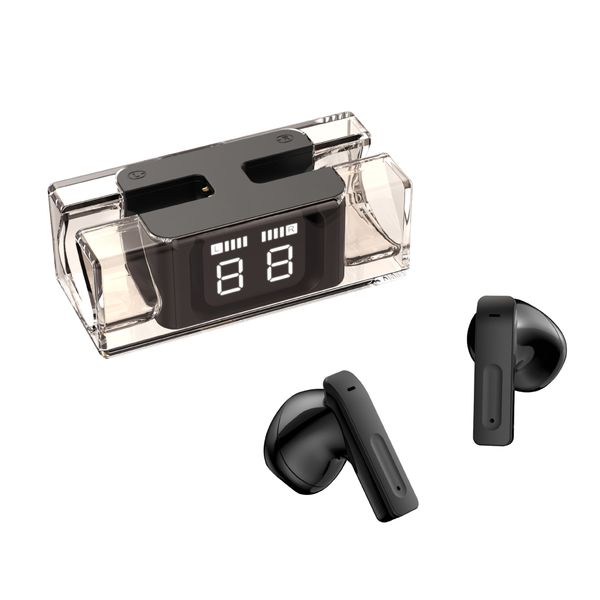 New E90 Transparent Cool Mini Wireless TWS with Digital Display Touch ...