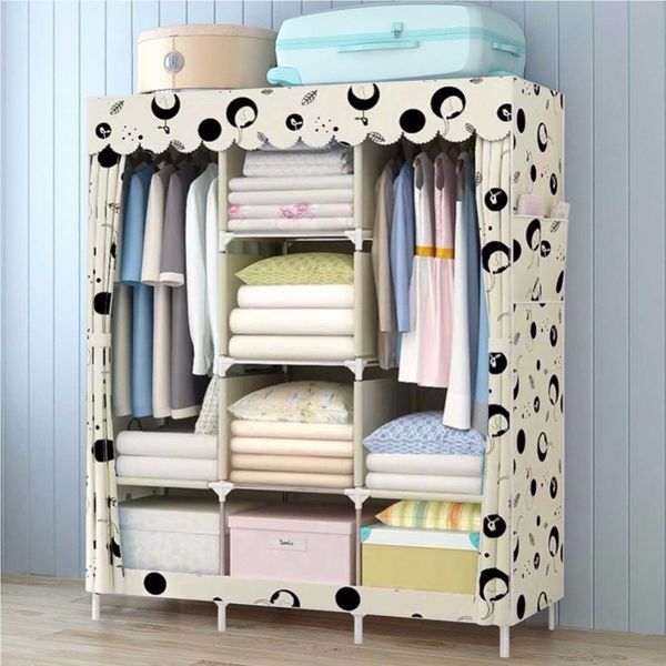 Assembly Wardrobe Non-woven Clothes Storage Shelf Closet Clothes ...