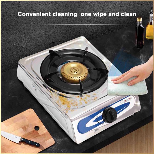 Single Burner Gas Stove Stainless Steel Home Desktop Liquefied Gas ...