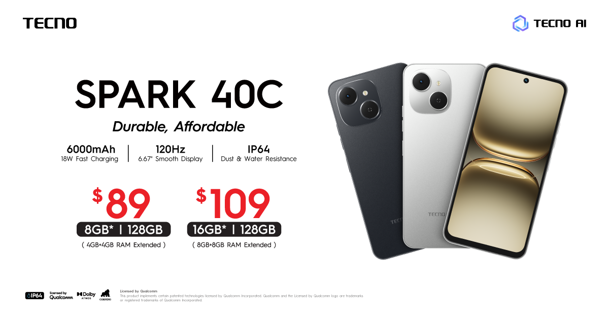 TECNO SPARK 40C ជាស្មាតហ្វូនប្រើប្រាស់បានយូរបំផុត ...